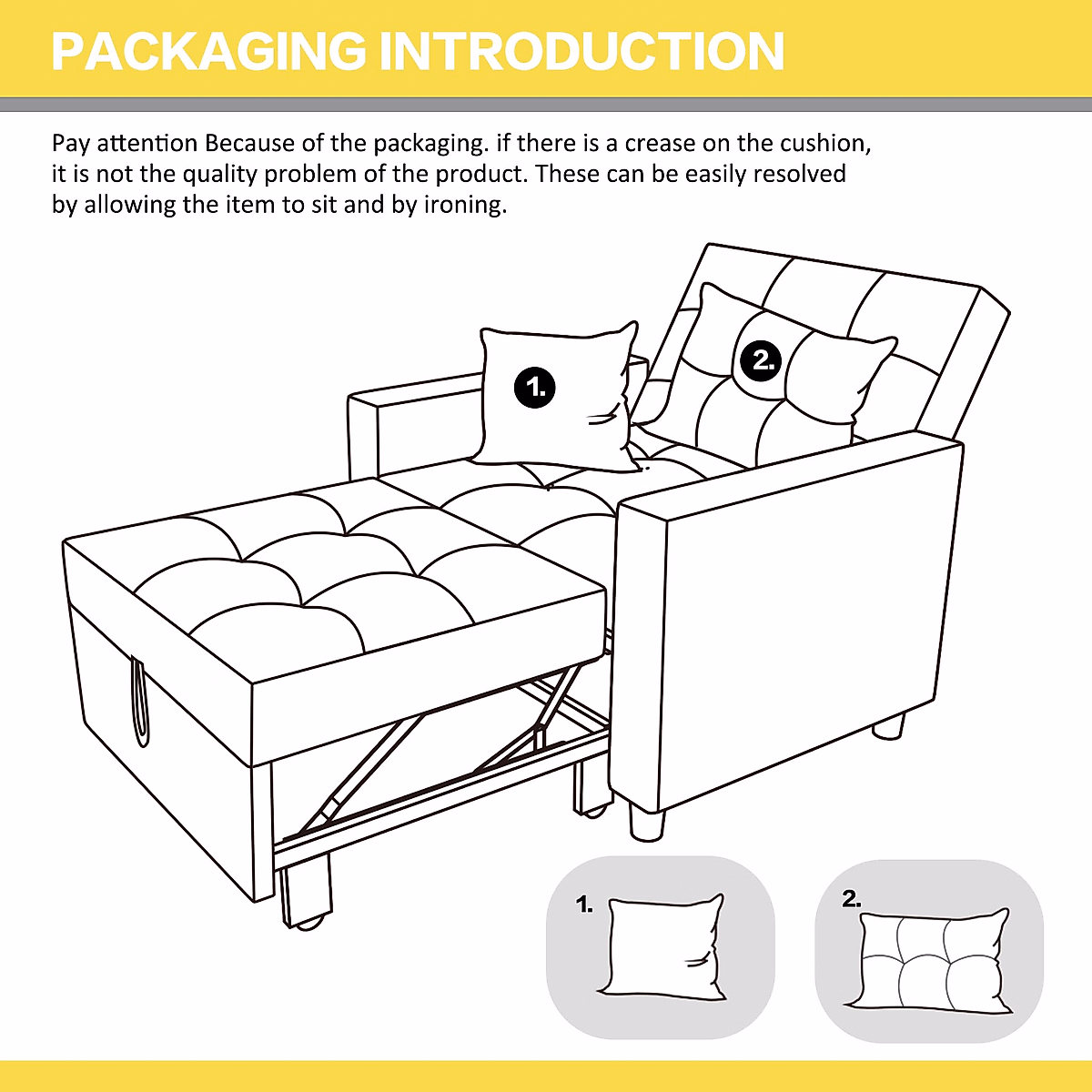 Convertible Sofa Bed, Sleeper Sofa with Adjustable Backrest, Armchair, Sofa, Bed, 3 in 1 Sleeper Chair, Single One, Brown