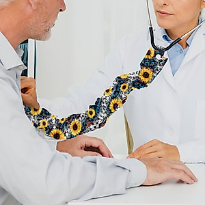 Uorisanigo Sunflower Leopard Stethoscope Cover Sleeve Animal Nurse and Doctor Stethoscope Covers Set of 2 Stethoscope Protective Cover Soft Fabric Stethoscope Accessories