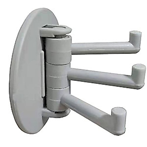 Fineget Sticky Door Hooks for Hanging Kitchen Bathroom Hooks 3 Rotatable Arms Round Hooks Blue 2 Pairs