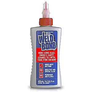 Weldbond All Purpose Glue, Bonds Most Anything! Non-Toxic Glue, Use as Wood Glue or on Glass Crafts Ceramic Mosaic Porcelain Tile Stone Fabric Carpet Metal & More. Dries Crystal Clear 5.4 oz / 160 ml