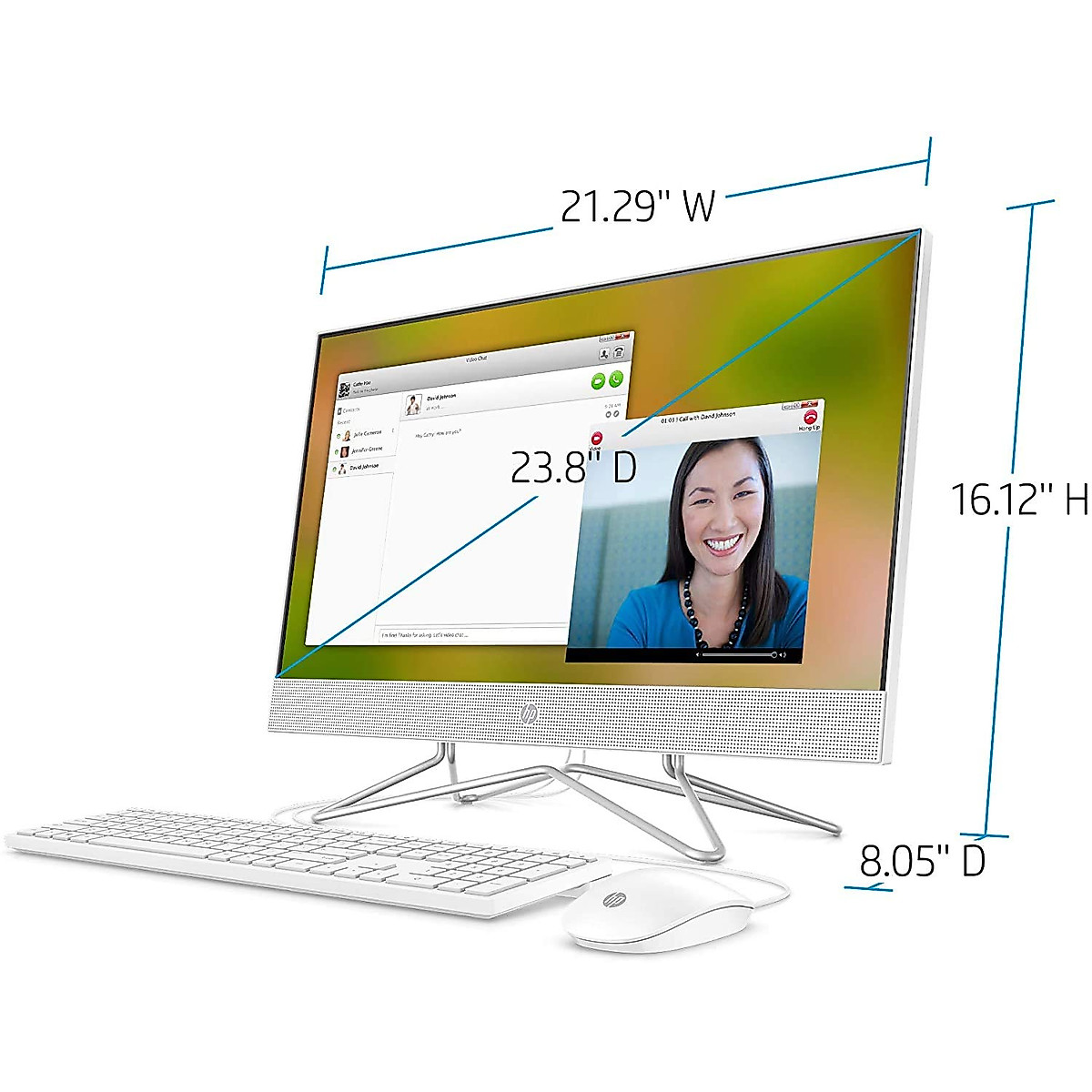 HP 2022 Newest 24-inch FHD IPS All-in-One Desktop Computer - Dual-Core AMD Athlon Silver 3050U - 24GB DDR4 RAM-1TB SSD - DVD-RW - WiFi Bluetooth - Windows 11 Pro - Snow White w/ 32GB USB Drive