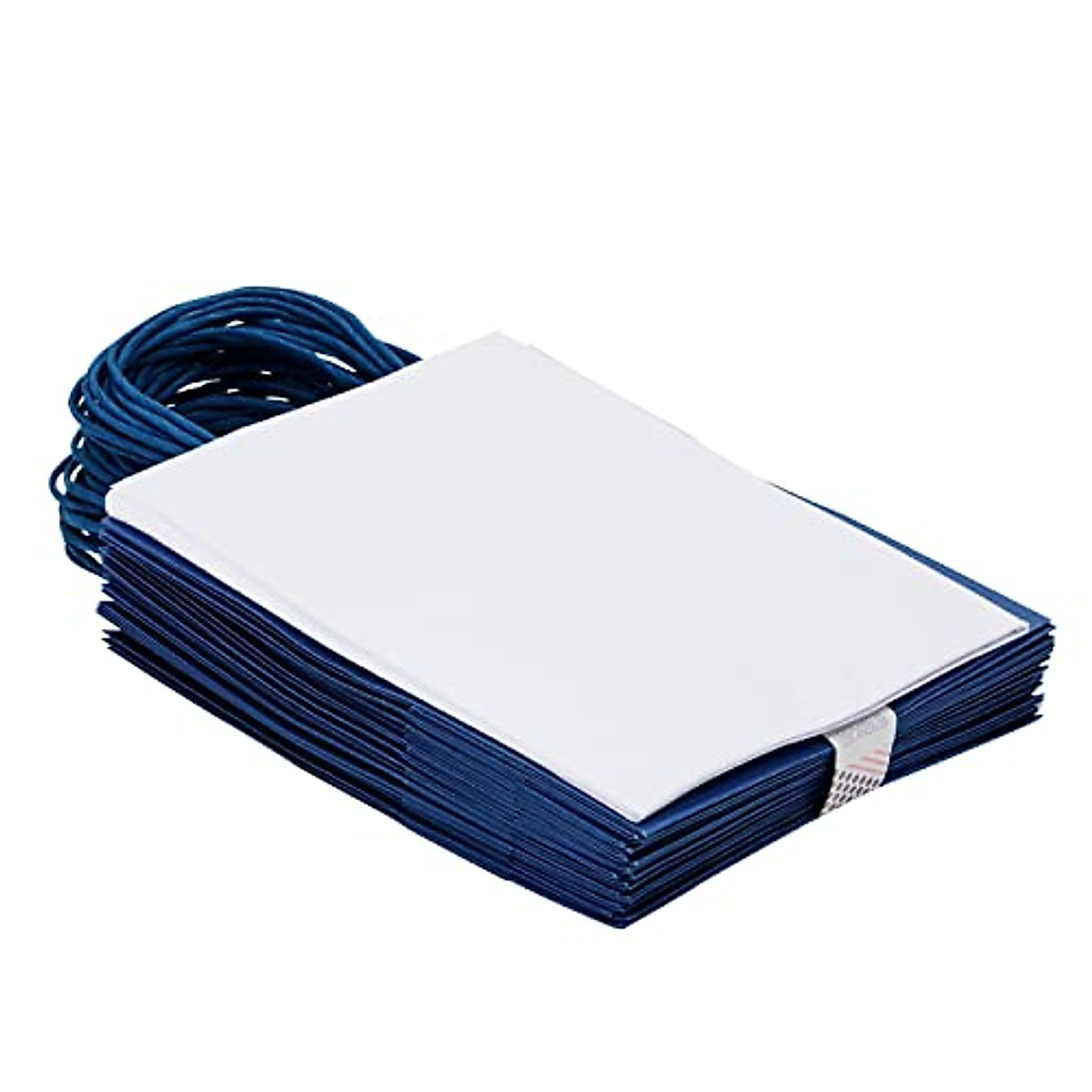 Sparkle and Bash Medium Thank You Gift Bags with 24 White Tissue Paper Sheets (Navy Blue, 24 Pack)