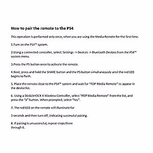 PDP Universal PS5/PS4 Media Remote Control, Playstation Gaming Remote Compatible with Sony Playstation 5 and Playstation 4, Bluetooth Detection for up to 4 Devices, TV Power/Input/Volume Controls