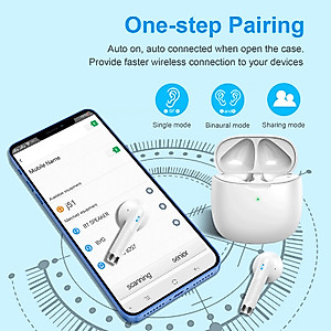 Wireless Earbuds, Bluetooth 5.3 Headphones in Ear with Noise Cancelling Mic, Earbuds Stereo Bass, IP7 Waterproof Sports Earphones, 32H Playtime USB C Charging Buds White for Android iOS