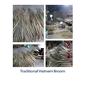 NDP78 Vietnamese Traditional Broom - Choi Dot Sweeps Away Everything Such as Dog Hair, Small dust and Does not Scratch Wooden Floors , Easy to Handle, Product Made from Natural, 39.5 x 8 x 1.5 inches