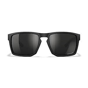 Wiley X WX Founder Sunglasses Safety Glasses for Men Shatterproof UV Eye Protection for Combat, Shooting Captivate Polarized Black Mirror Lenses Matte Black Frames