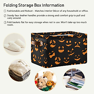 WELLDAY 1PCS Storage Basket Cute Halloween Large Foldable Storage Bin Cube Collapsible Organizer
