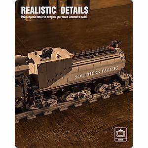 Nifeliz CN5700 Steam Train Building Kit and Engineering Toy, Collectible Steam Locomotive Display Set, 1：38 Scale Model Train Building Kit with Train Tracks, Top Present for Train Lovers (1136 PCS)