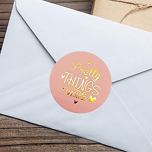 Famcry 500pcs Pretty Things Inside Sticker Gold Foil Seal Label Scrapbookingation