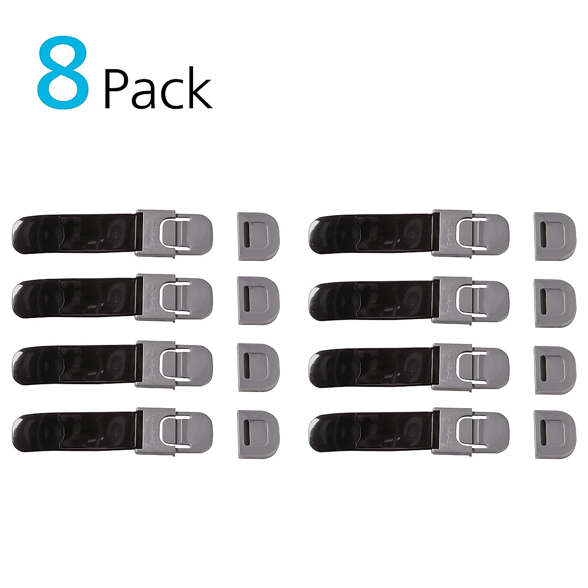 Safety 1st SS Multi Purpose Appliance Lock, 8PK, One Size, Silver