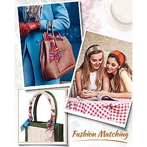 Vabean 90 Pcs Handbag Scarf Head Hair Neckerchief Handle Ribbon Scarf Satin Purse Scarf for Women Decoration Gifts