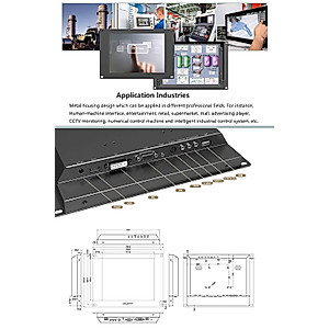 LILLIPUT 10.4" TK1040-NP/C/T-B 5-Wire resisitive 4:3 HDMI Open Frame Touch Screen