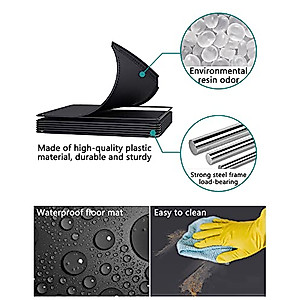 DINMO 10-Tier Shoe Rack with Doors for Entryway, 20 Pairs, Portable Plastic Cubby Shoe Shelves Organizer Unit, DIY Shoe Cabinet, Black