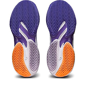 ASICS Women's Court FlyteFoam 3 Clay Tennis Shoes, 7.5, White/Amethyst