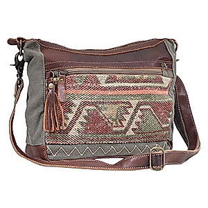 Myra Bag Luguni Upcycled Canvas & Leather Shoulder Bag S-1610