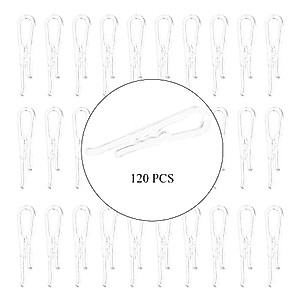 HAHIYO 2 inches/50mm 120Pcs Clear Plastic U Shape Alligator Clips Clothespins Garment Shirt Folding Clips with Teeth for Sewing Room Folding Board Sock Tie Pant Securing Fabric to Comic Book Board