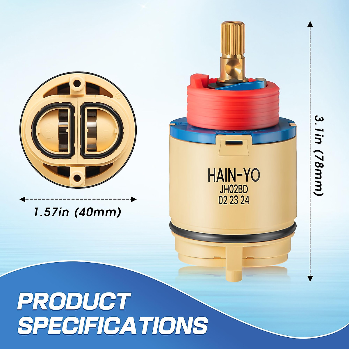 Enhon Pressure Balance Ceramic Disc Cartridge Replacement for OP-340009, Faucet Cartridge Replacement Compatible with Olympia Tub and Shower Valves