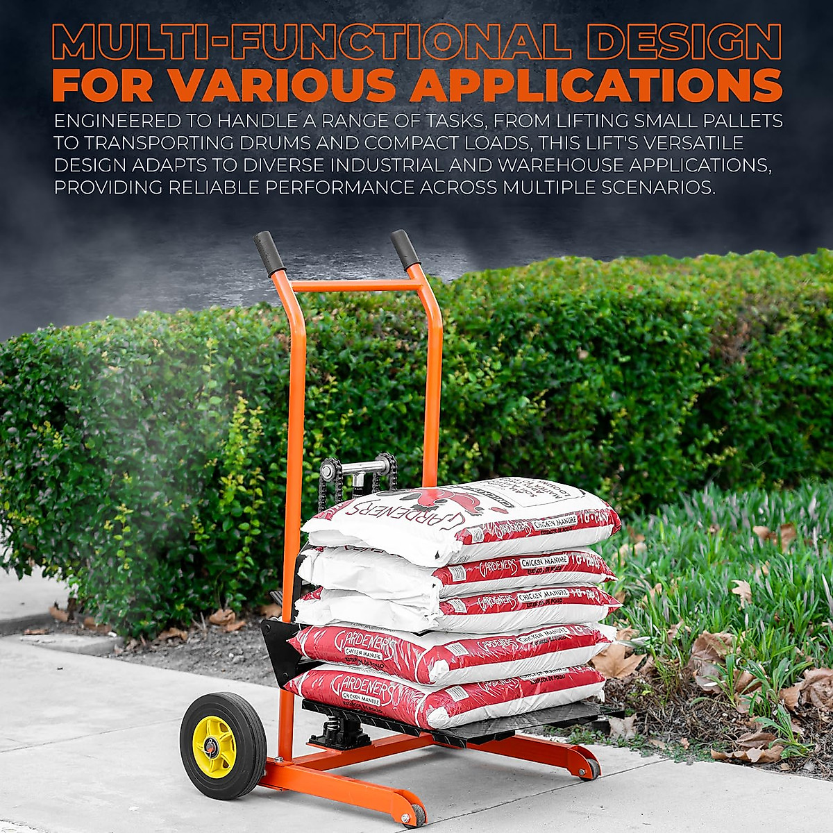 Stark USA Hydraulic Material Lift Dolly, 441lbs 35.8" Max Lift, Pallet Stacker Winch Stacker, Forklift, Truck Dolly, Pallet Jack, with Steel Platform