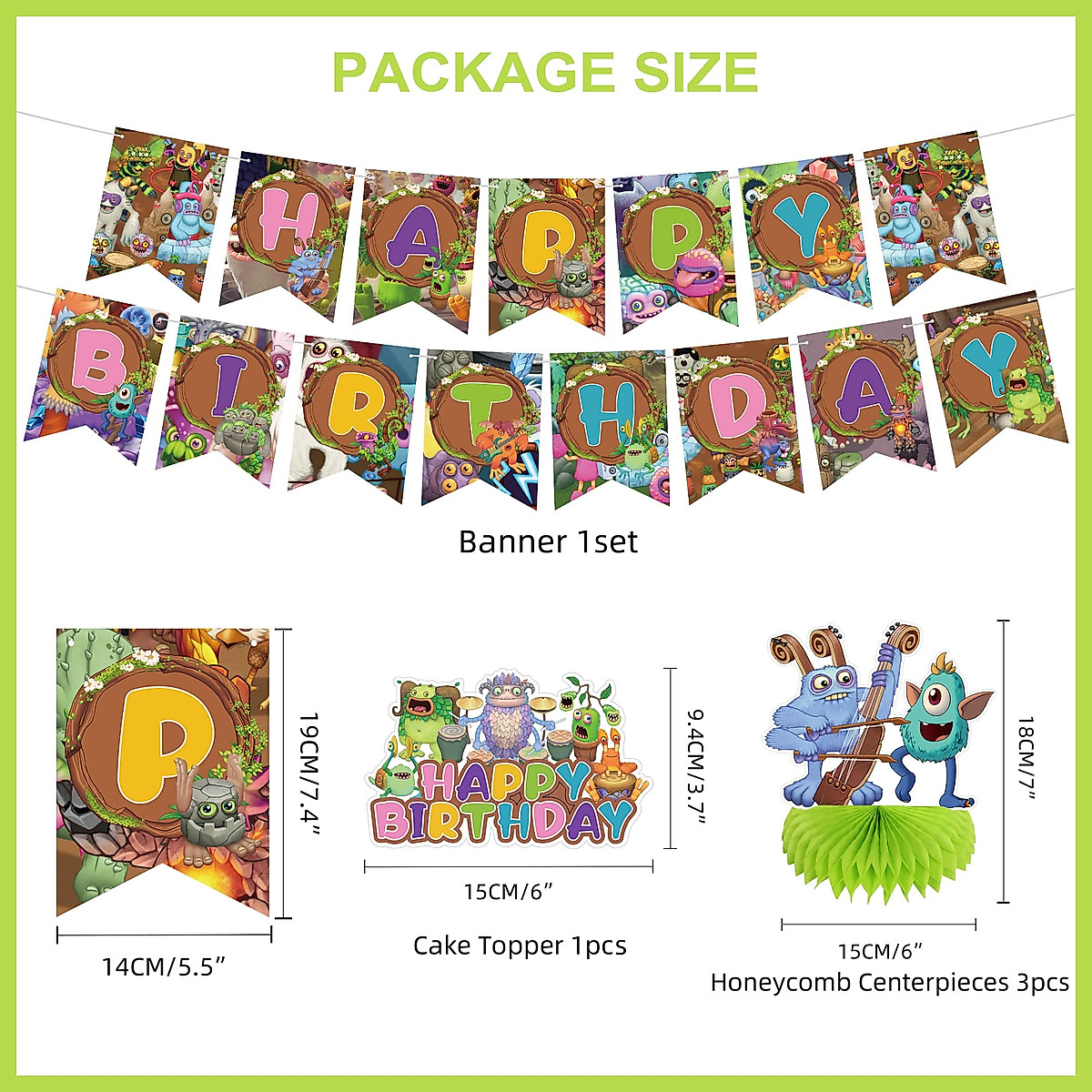 41 Pcs 𝓢𝓲𝓷𝓰𝓲𝓷𝓰 𝓜𝓸𝓷𝓼𝓽𝓮𝓻𝓼 Party Supplies Set Include Birthday Banner, Honeycomb Centerpieces, Cupcake Topper, Latex Balloons, 𝓢𝓲𝓷𝓰𝓲𝓷𝓰 𝓜𝓸𝓷𝓼𝓽𝓮𝓻𝓼 Theme Hanging Swirls for Adult Kids Birthday Party