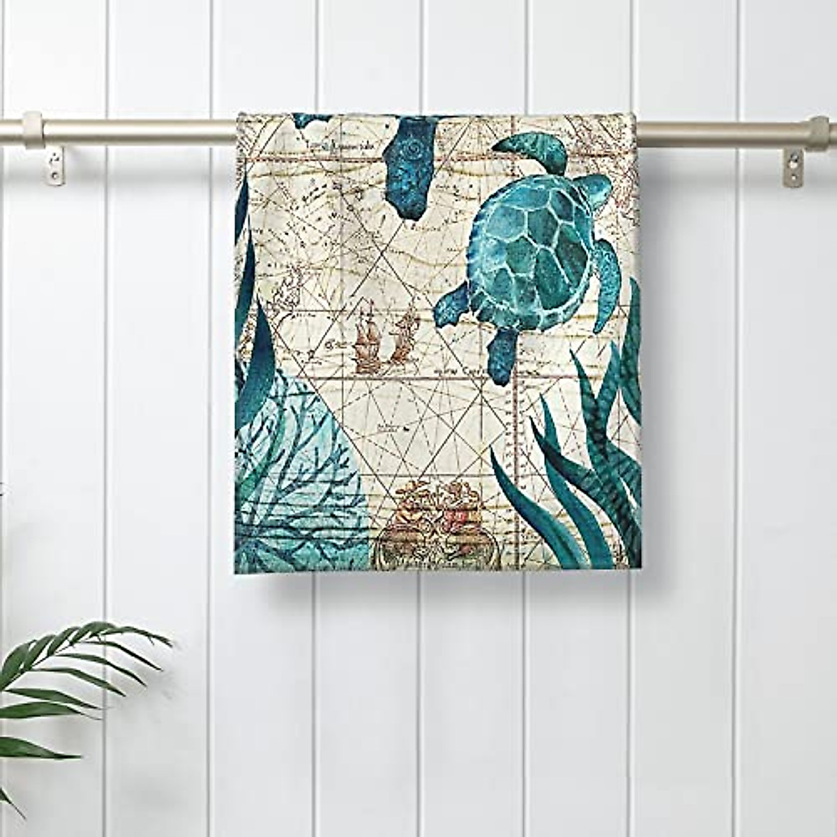 XWQWER Sea Turtle Ultra Soft Highly Absorbent Decor Hand Towels, Dish Guest Towel Multipurpose for Bathroom Kitchen Gym Hotel Spa and Home(27.5 x 12 in)