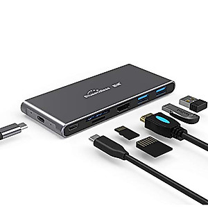 CHAW Usb3.0 Hdmi Tf Type-C Hub Multi-Function Docking Station Portable 2-in-1 Metal External Solid State Drive, Compatible with Most Mac, Huawei, Hp, Dell and Lenovo Models
