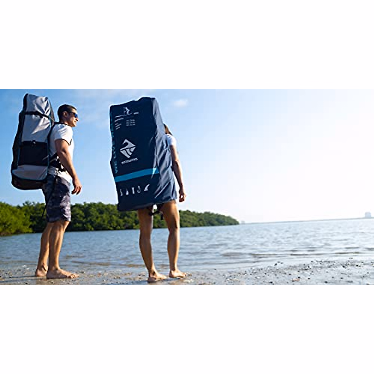 Boardworks Lūnr Inflatable Stand-Up Paddle Board (iSUP) | SUP Package Includes Three Piece Paddle, Carry Bag, Leash, Phone Case and Pump (SUP) Complete Kit | 10’5”, Blue/White