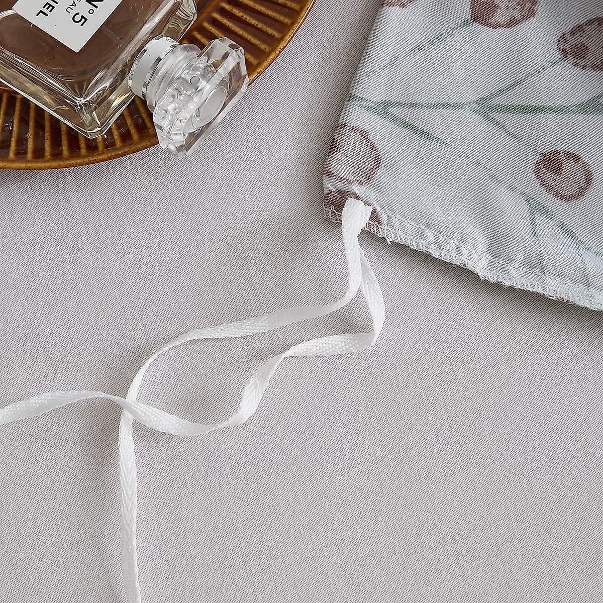 Nayoroom White Floral Duvet Cover Queen Size Green Botanical Leaf Yellow Flowers Printed Reversible Striped Bedding Set 3 Pieces Soft Microfiber Garden Style Comforter Cover with Zipper Ties