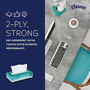 Kleenex Professional Facial Tissue for Business (21400), Flat Tissue Boxes, 36 Boxes / Case, 100 Tissues / Box, 3,600 Tissues / Case