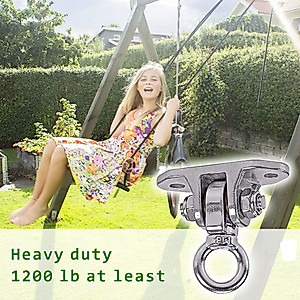 Yyiwhmy Heavy Duty Swing Hanger 360°+180°Silent Permanent Antirust for Swing Set Accessories Hammock 1200Capacity Porch Playground Indoor/Outdoor