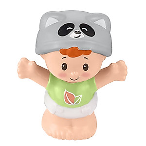 Replacement Part for Fisher-Price Little People Swing 'n Stroll Playset - GTT62 ~ Replacement Baby Figure ~ Green Shirt ~ Raccoon Hat ~ Red Curl