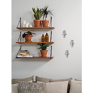 CYSCOMMA Metal Flowers Wall Decor, Pack of 3 Black Metallic Wall Tulip Flowers for Indoor Outdoor Home Bedroom, Living Room, Garden, Kitchen Wall Art