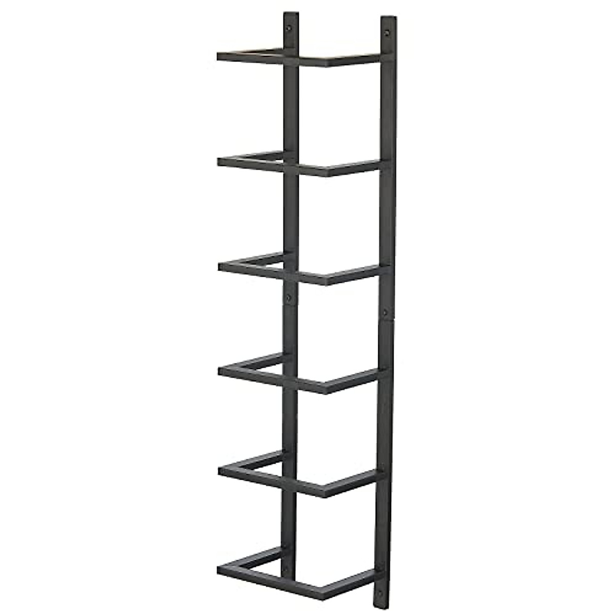 mDesign Modern Decorative Metal 5-Level Wall Mount Towel Rack Holder and Organizer for Storage of Bathroom Towels - Matte Black