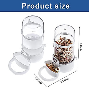 2 Packs Automatic Pet Feeder and Waterer, Self Dispensing Automatic Hamster Feeder, Cat Food and Water Dispenser Set,Small Animal Dog Cat Pet Food Bowl,16x14cm