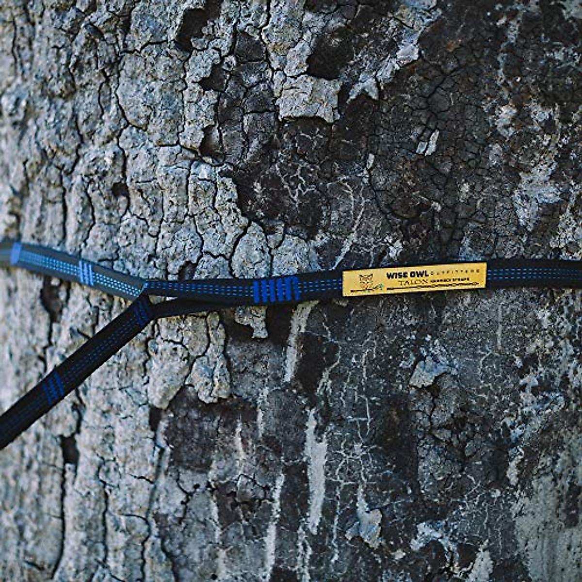 Wise Owl Outfitters Talon Hammock Straps - Combined 20 Ft Long, 38 Loops W/ 2 Carabiners - Easily Adjustable, Tree Friendly Must Have Gear for Camping Hammocks Like Eno Blue Stitching