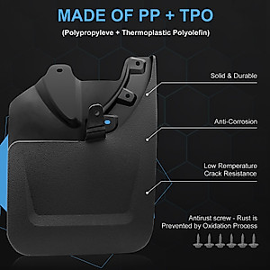 Mud Flaps Splash Guards Compatible with Toyota Tacoma 2023 Pickup (with Fender Flares), All Weather Guard Mudguards Mudflaps with Hardware Kits Accessory Front & Rear Tire Guards (4PCS)