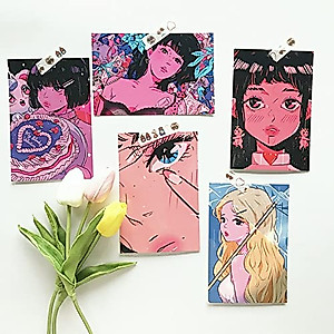 JHTPSLR Wall Collage Kit Aesthetic Pictures Pink Room Decor Y2K Posters for Teen Girls Kawaii Room Decor Japanese Anime Sweet Girls Printed Photos Decorative Postcards Wall Art Decor (32pcs)