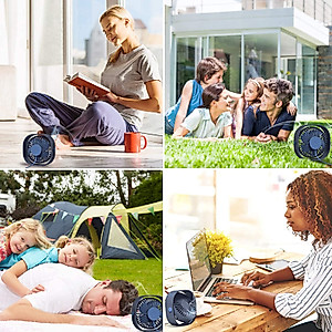 XDW Usb Fan Small Personal USB Desk Fan,3 Speeds Portable Desktop Table Cooling Fan Powered by USB,Strong Wind,Quiet Operation,for Home Office Car Outdoor Travel (Navy Blue)