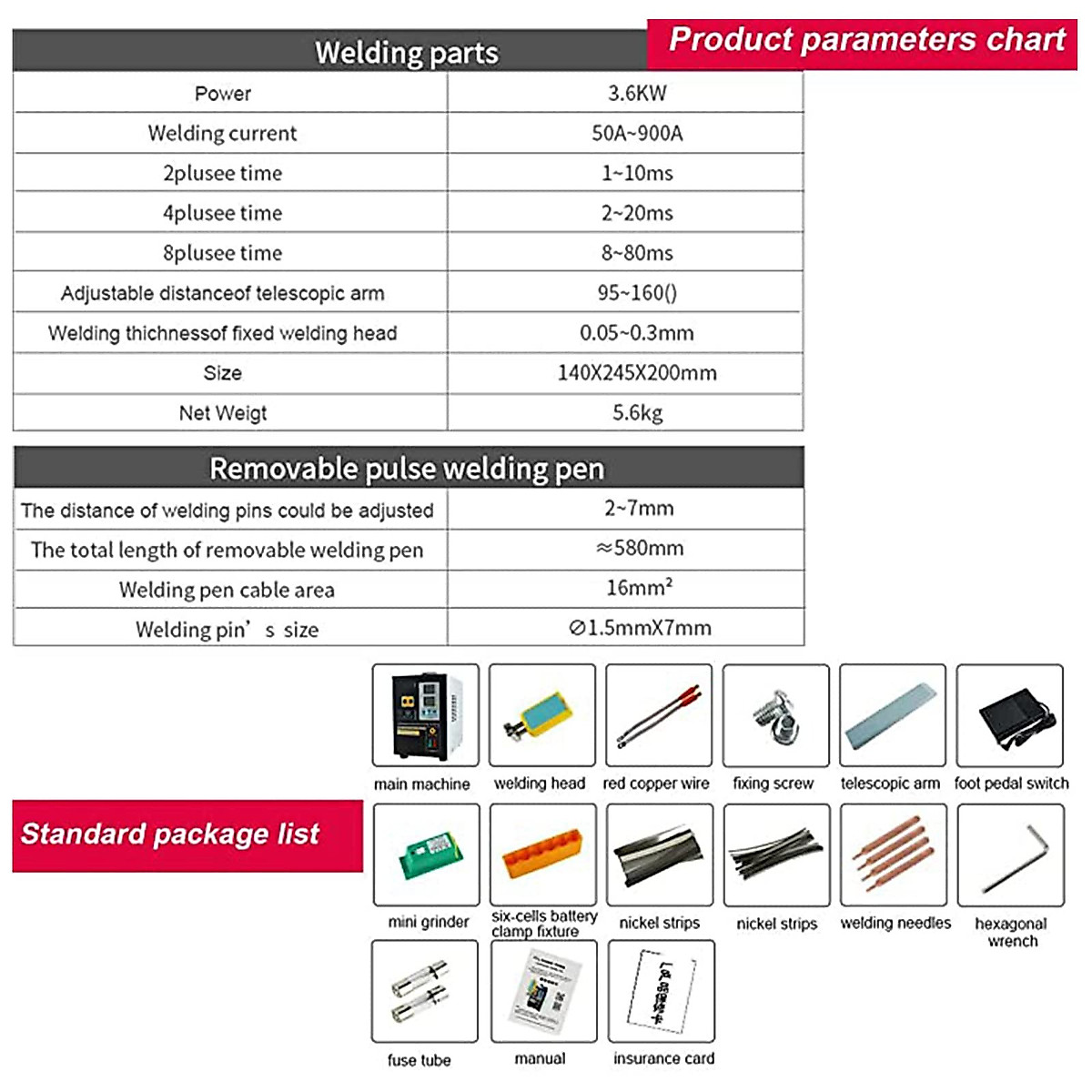 ALSUP 738AL Cordless Spot Welder for 18650 14500 Lithium Battery Pack Building, Removable Telescopic Arm with 3.6 KW Pulse Magnet Battery Spot Welder