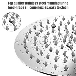 High Pressure Shower Head, 8 Inch Rain Showerhead, Ultra-Thin Design- Pressure Boosting, Awesome Shower Experience, NearMoon High Flow Stainless Steel Rainfall Shower Head (Chrome Finish)