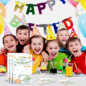 YSTEP Dinosaur Birthday Party Invitations, 20 Invite Cards with Envelopes, 4" x 6" Dino Birthday Invites - C19