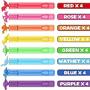 32 Pack Bubble for Kids Party Favors, 8 Style Mini Bubble Wands with Gift Box, Dinosaur Toys Bulk for Carnival Prizes Goodie Bag Stuffers Supplies, Birthday Bath Time Bubbles Blower Toy for Girl Boy