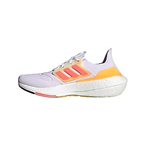adidas Women's Ultraboost 22 Running Shoes, White/Turbo/Flash Orange, 8.5