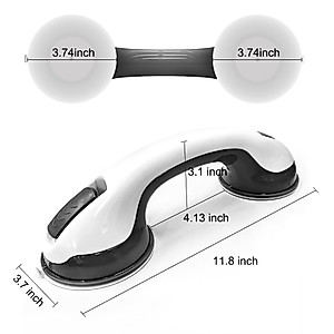 Grab Bars for Shower Heavy-Duty (2Pack)12-Inch ADA Compliant 350lbs Shower Grab Bars for Seniors Shower Handles for Elderly Suction Handicap Safety Handrail for Bathroom Bathtubs Showers Toilet