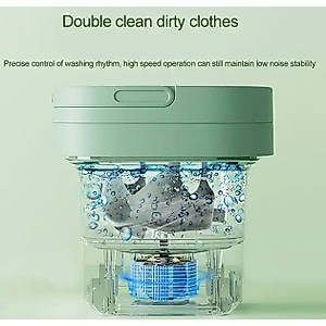 Portable Washing Machine, Home Automatic Foldable Washing Machine, Mini Washing Machine, Small Clothing Washing, Blue Sterilization (Green)