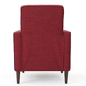 Christopher Knight Home GDFStudio Mason Mid-Century Modern Tuft Back Recliner (Qty of 1, Fabric/Red).
