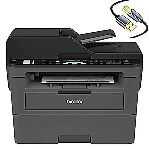 Brother MFC-L2710D All-in-One Wireless Monochrome Laser Printer for Home Office - Print Copy Scan Fax, Auto Duplex Printing, 32 ppm, 50-Sheet ADF, Amazon Alexa, AirPrint, Tillsiy USB Printer Cable