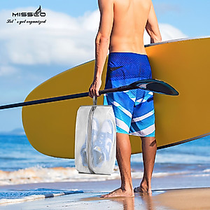 MISSLO Waterproof Shoe Bags for Travel 4 Pack XX-Large Shoe Storage Bag Clear Shoe Pouch Portable Shoe Organizer Bag with Sturdy Zipper for Men & Women