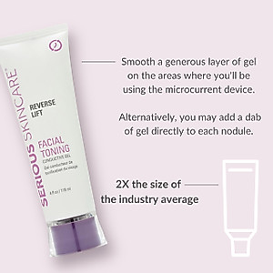 Serious Skincare Reverse Lift Collagen Based Conductive Activator Gel for Facial Toning - Compatible with All Microcurrent & RF Frequency Tools, NuFace - Skin Hydrating Formula - Glides Easily - 4 oz