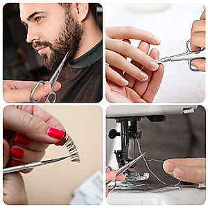 THRAU Premium Manicure Scissors Multi-purpose Stainless Steel Cuticle Trimmer Beauty Grooming Kit for Nails, Eyebrows, Eyelashes and Dry Skin