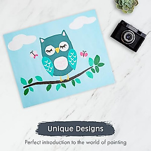 Pink Picasso Kits Paint by Number for Kids Ages 5-12 | DIY 8x10 Beginners Kids Paint Set Color by Numbers Canvas Painting Kits | As Seen On Shark Tank & Oprah's Favorite Thing (Olivia Owl)